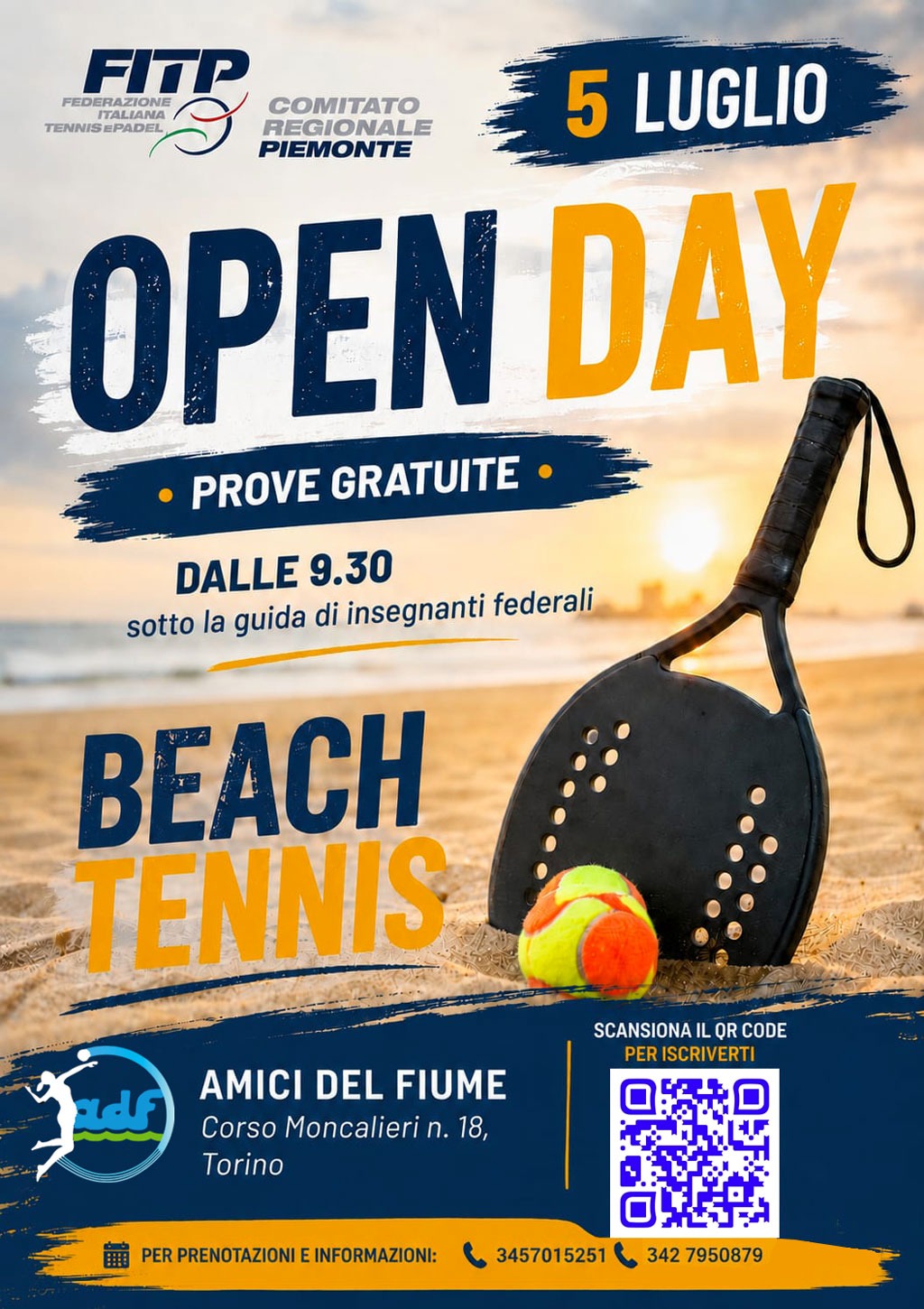 Prova il beach tennis, il 5 luglio l'open day